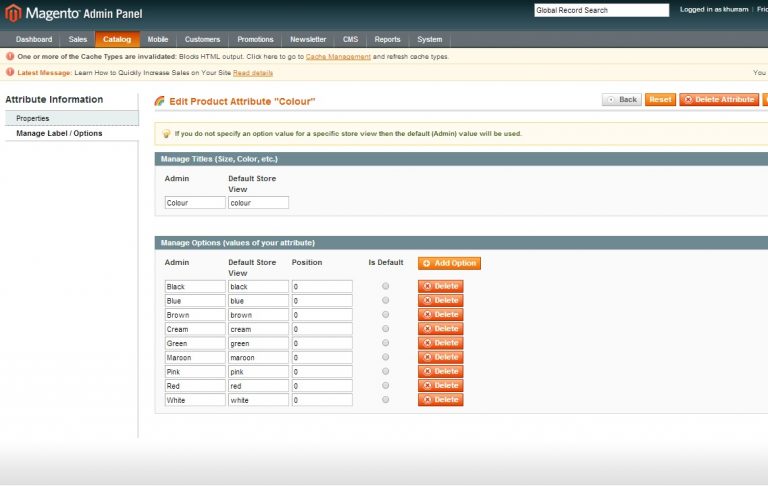Creating a Configurable Product in Magento | FallingBrick